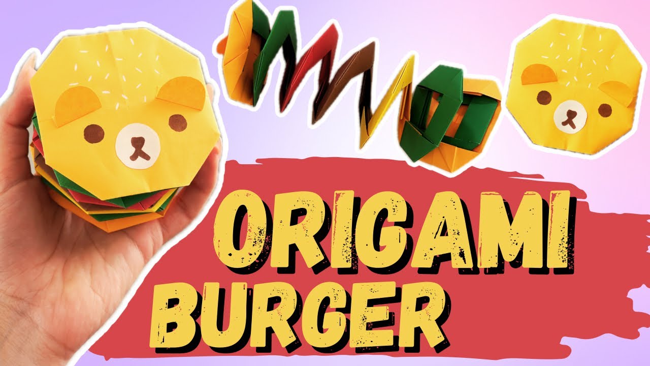 Origami Paper Burger Bear / Origami Slinky / Paper toy🍔🍔🍔 - YouTube