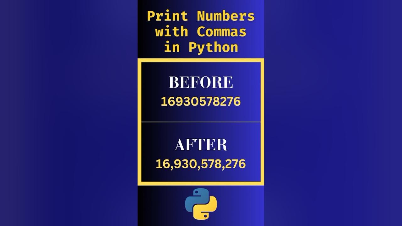 Adding Commas to Numbers in Python #python - YouTube