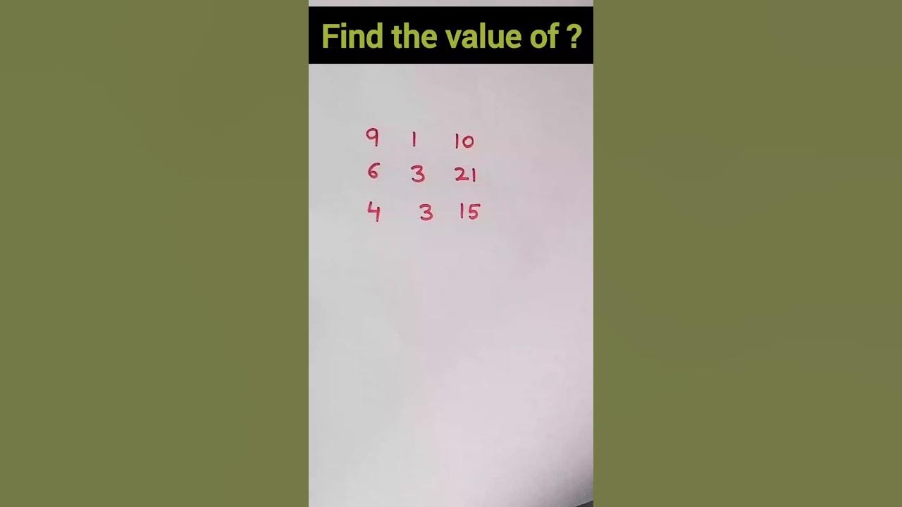 Find the value of ? Which number should replace the question mark # ...