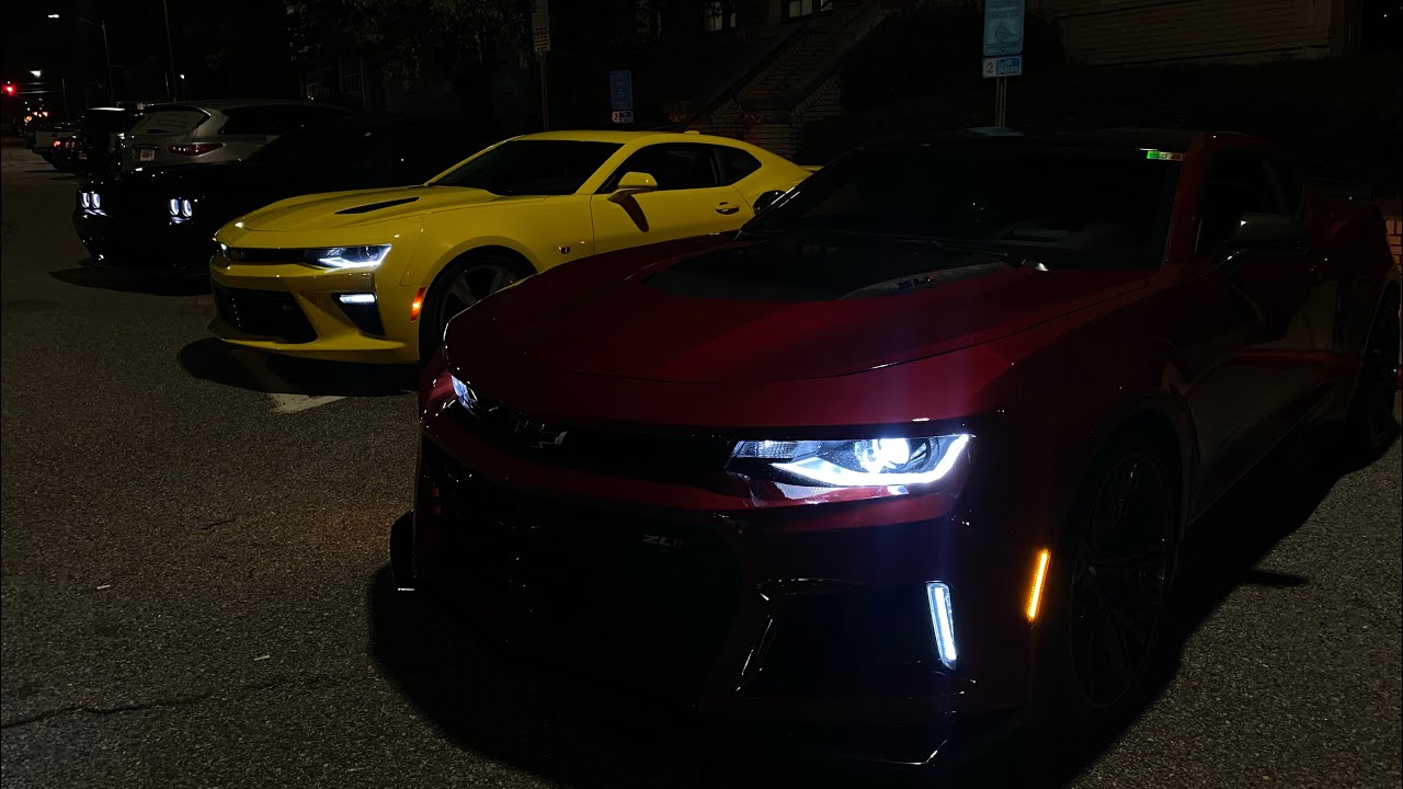 Hellcat Redeye Camaro SS & ZL1 Camaro Cut Up Through The City - YouTube