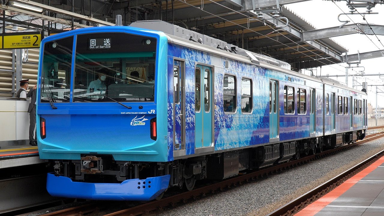 【4K60P】【HYBARI】JR東日本FV-E991系水素式燃料電池駆動電車(日立フルSiC適用-VVVF) 到着・発車シーン集 南武線 ...