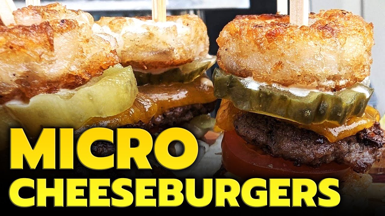 Micro Cheeseburgers on the Blackstone Adventure Ready 22" - YouTube