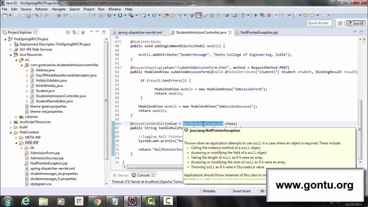 Spring MVC Tutorials 28 - Exception Handling 01 - YouTube