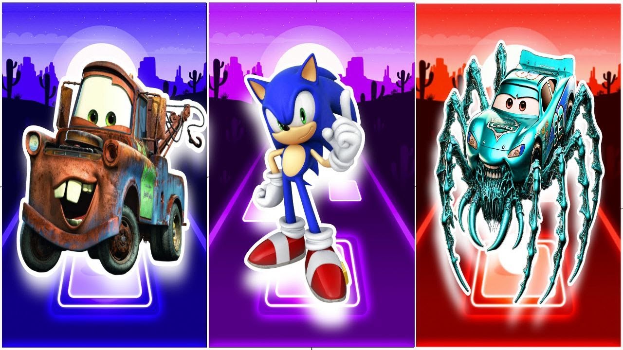 Lighting Mater 🆚 Sonic 3 🆚 Lighting Monster McQueen | in Tiles Hop EDM ...