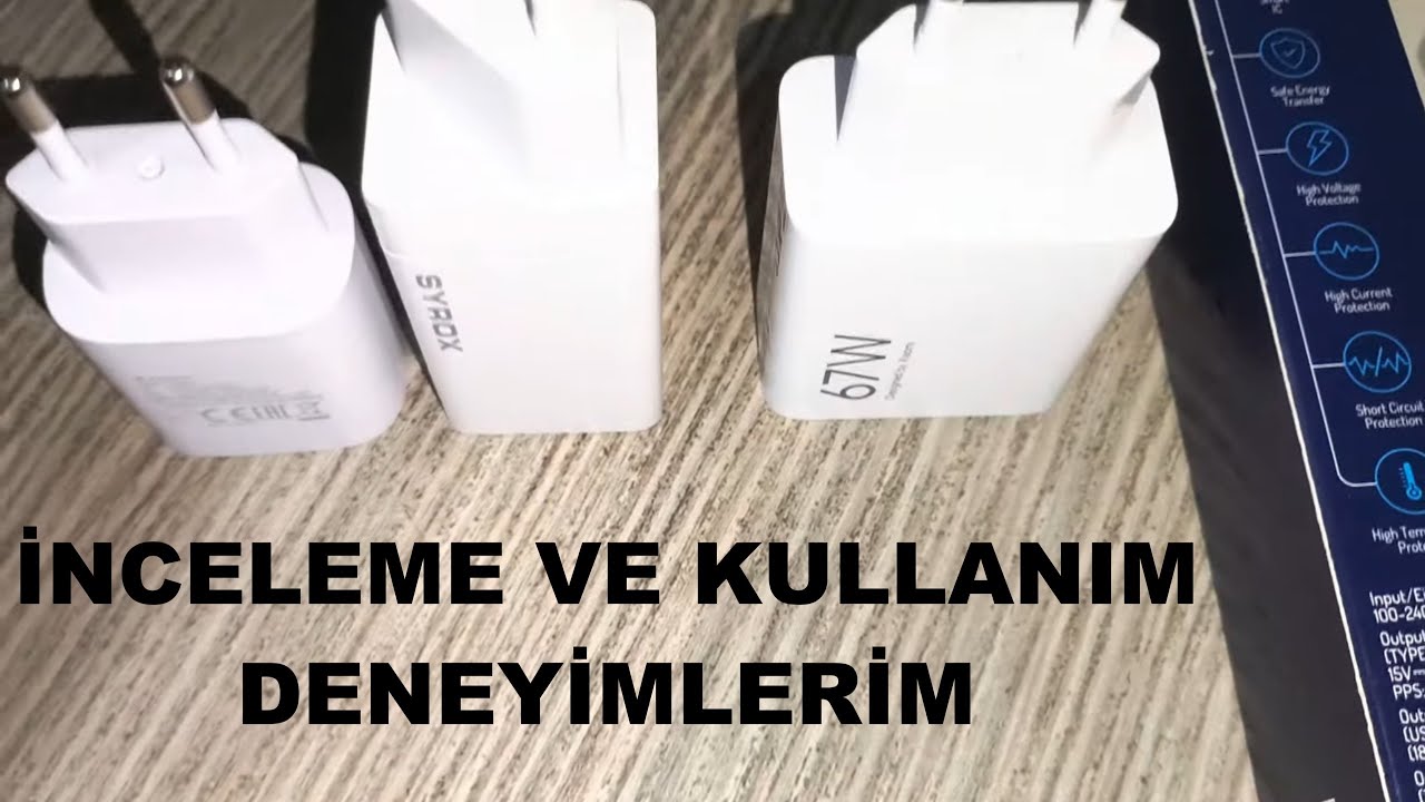 Syrox PD 25W ve 65W GAN, Xiaomi 67W şarj cihazlari incelemesi ve ...