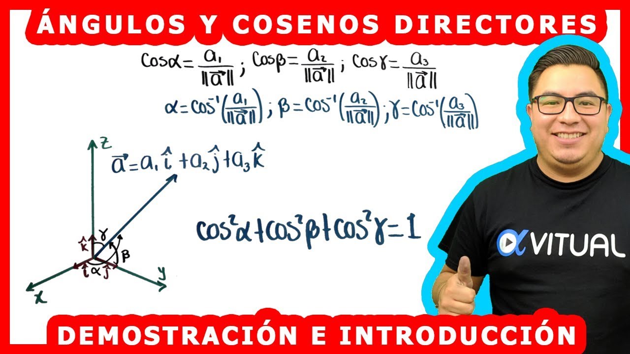 Demostración e Introducción a ÁNGULOS Y COSENOS DIRECTORES de un Vector ...