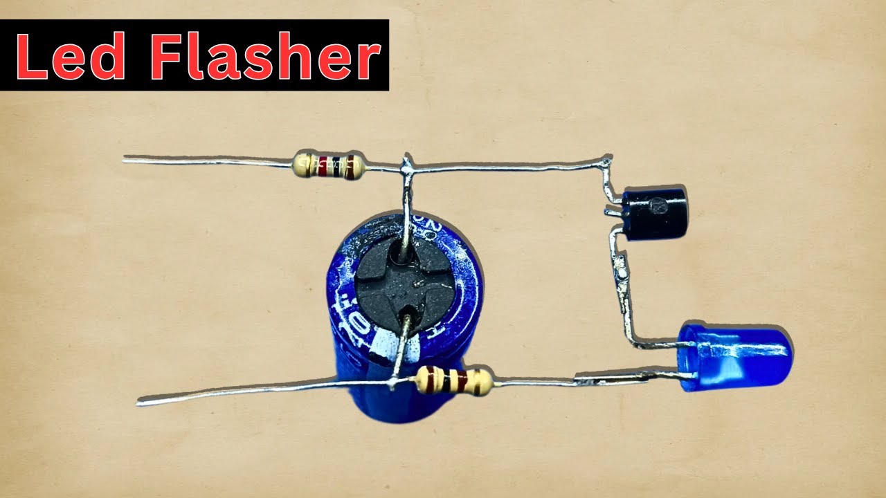 Led Flasher Circuit | Led Blinking Circuit | Using Transistor bc547 ...