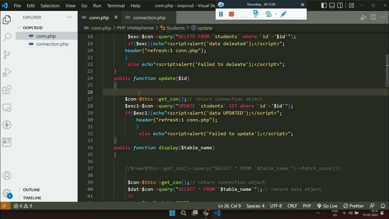 23 crud display and refresh function - YouTube