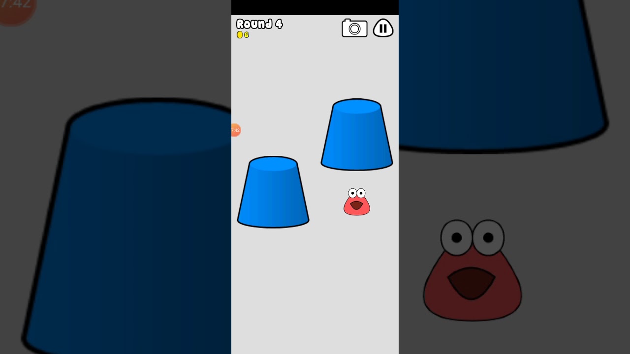 Pou Wrong cup Game Over Food Drop You missed 8! Color Tap Find Pou Red ...