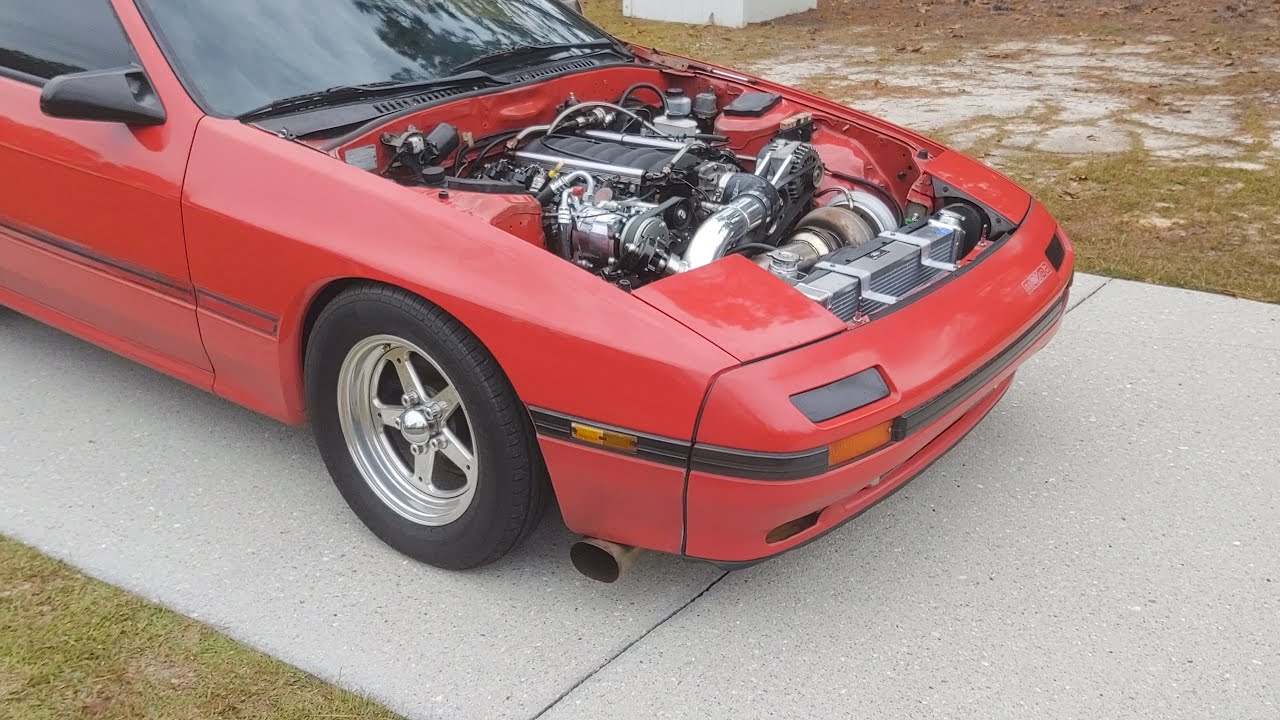 Turbo LS2 RX7 btr stage 3 turbo cam walk around. - YouTube