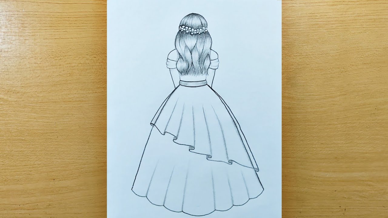 Girl with beautiful hairstyle drawing for beginners / easy girl drawing ...