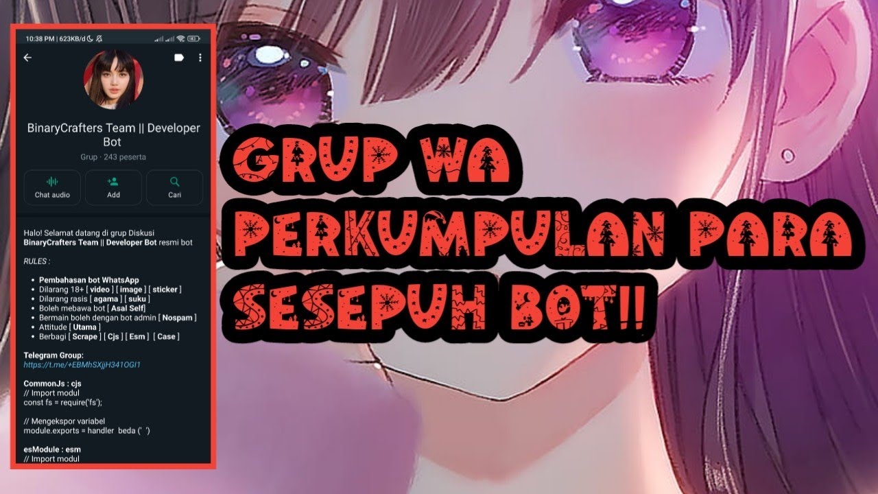 Keseharian di grup yang gak pernah sepi! grup para creator bot wa dan apikey! mau join? - YouTube