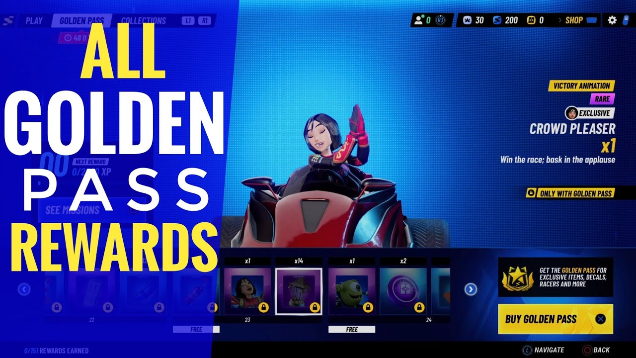 Disney Speedstorm | Golden Pass | Battle Pass All Rewards - YouTube
