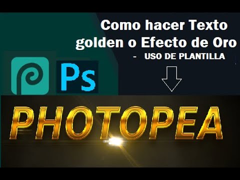 PHOTOPEA TUTORIAL Como hacer Texto golden o Efecto de Oro en Photopea ...