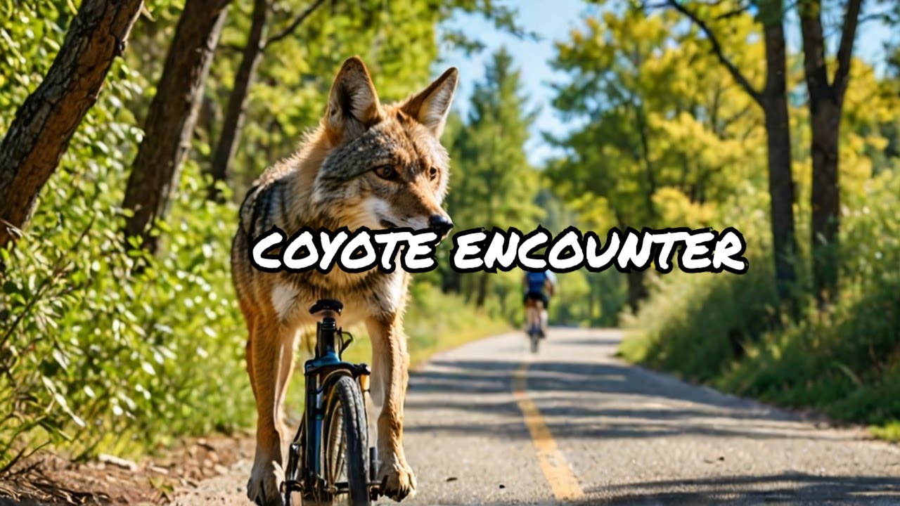 🚴🐺Unexpected Encounter: Coyote Crossing on Scenic Bike Ride through Old ...