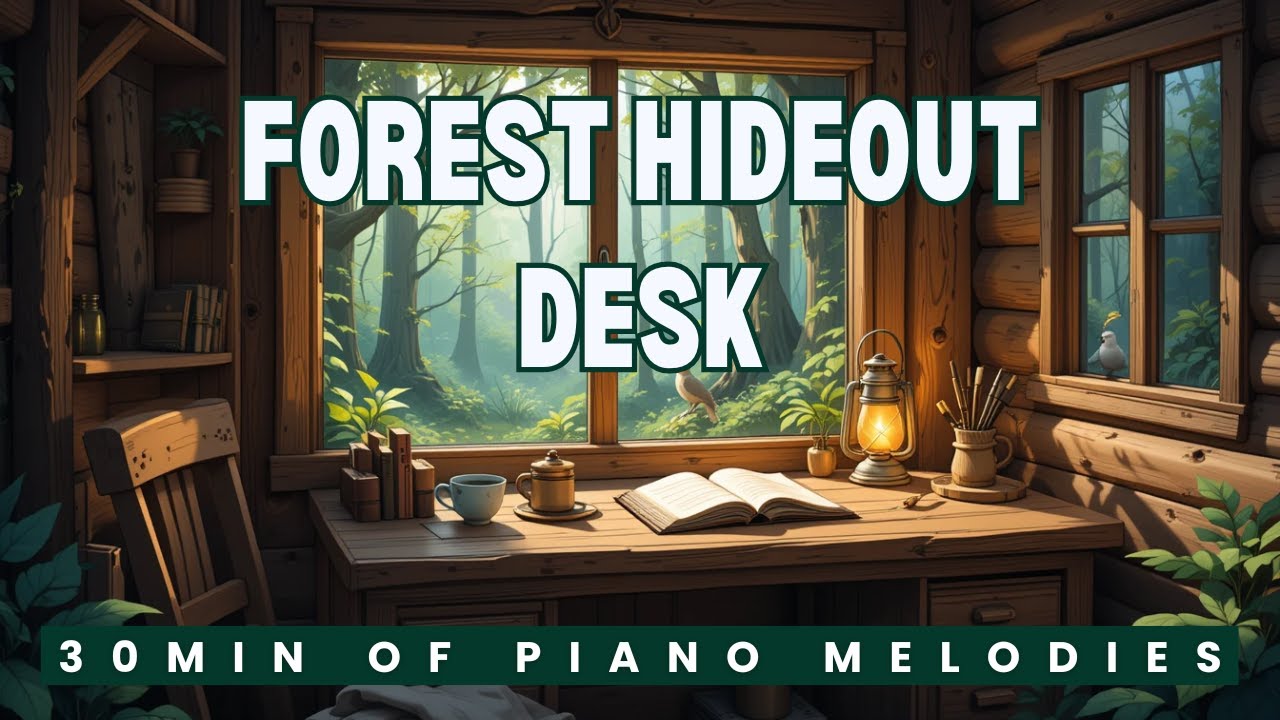 Cozy Forest Hideout - Desk Ambience - YouTube