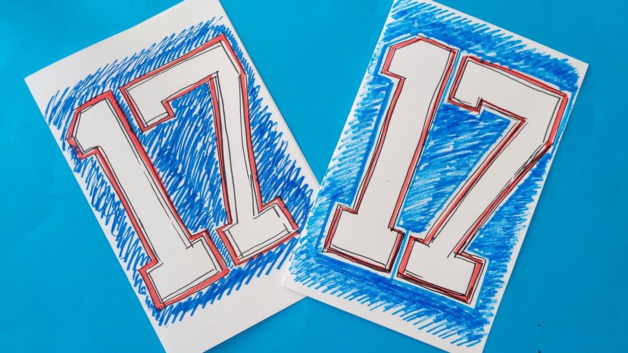 How to draw Josh Allen's Buffalo Bills number 17 - YouTube