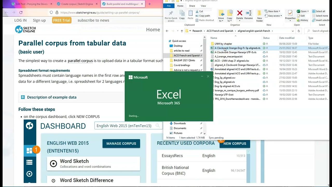 Creating a parallel corpus on Sketch Engine - YouTube