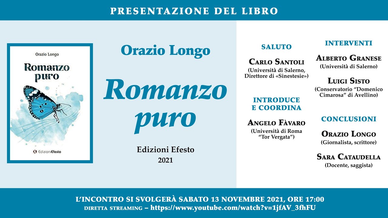 Presentazione del Libro: Romanzo puro di Orazio Longo - YouTube