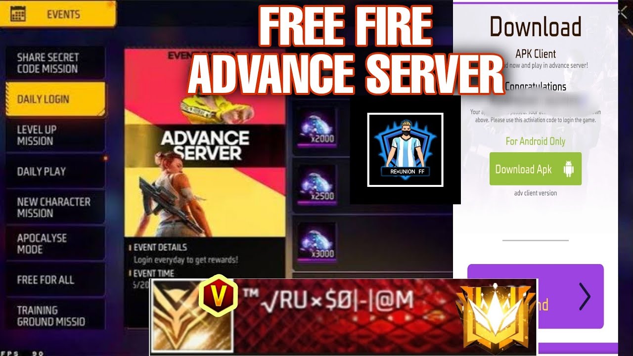 free fire advance server | first look 😱|advance server free fire ...