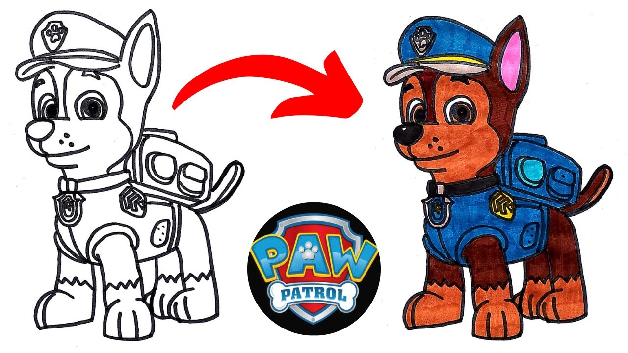 Chase PAW PATROL Drawing Easy - YouTube
