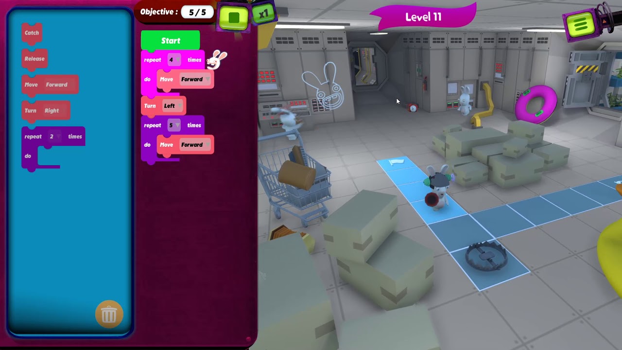 Rabbids Coding level 11- 3 Stars - YouTube