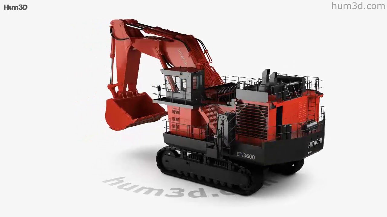 Hitachi EX3600 Excavator 2018 3D model by 3DModels.org - YouTube