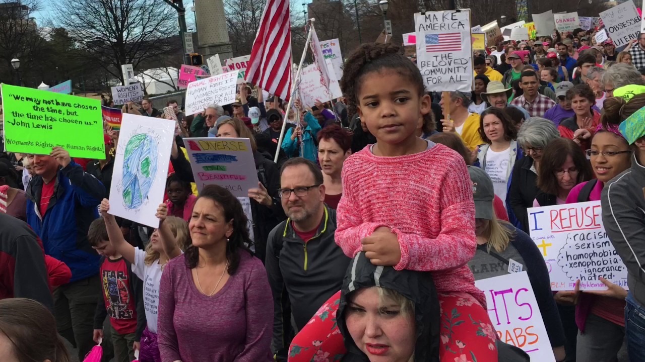 Atlanta March for Social Justice and Women - YouTube