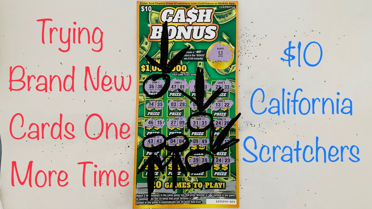 AWESOME WINNER ON $10 BONUS CASH CALIFORNIA LOTTERY SCRATCHERS SCRATCH ...