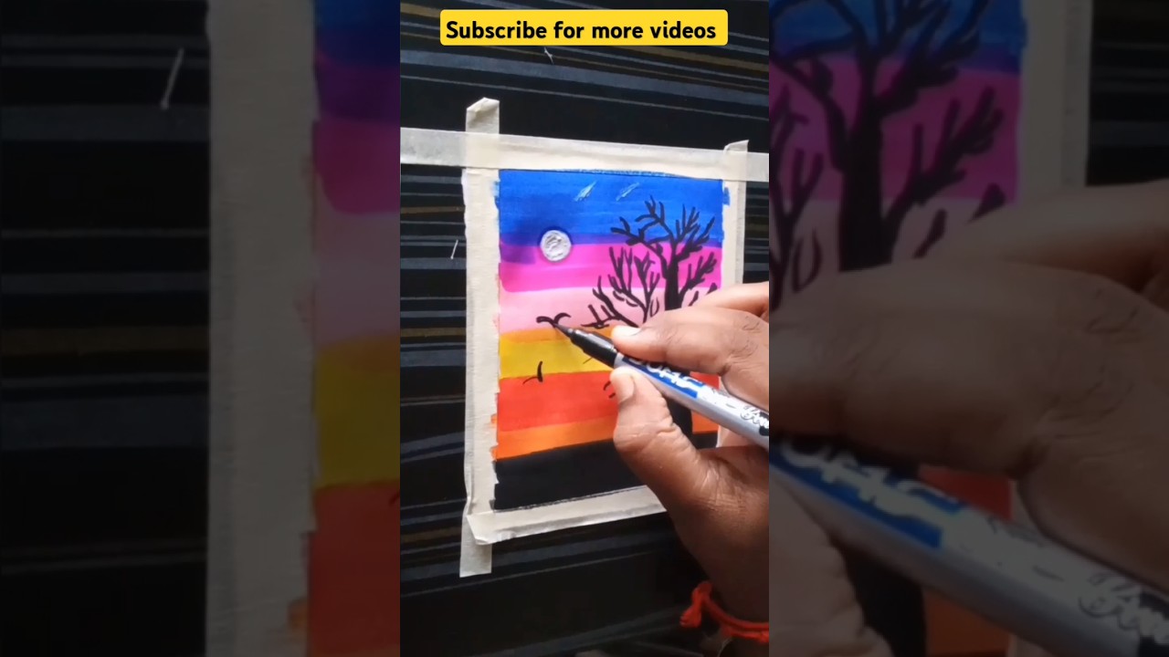 Brush pen color drawing | easy colour drawing |Doms used drawing #art # ...