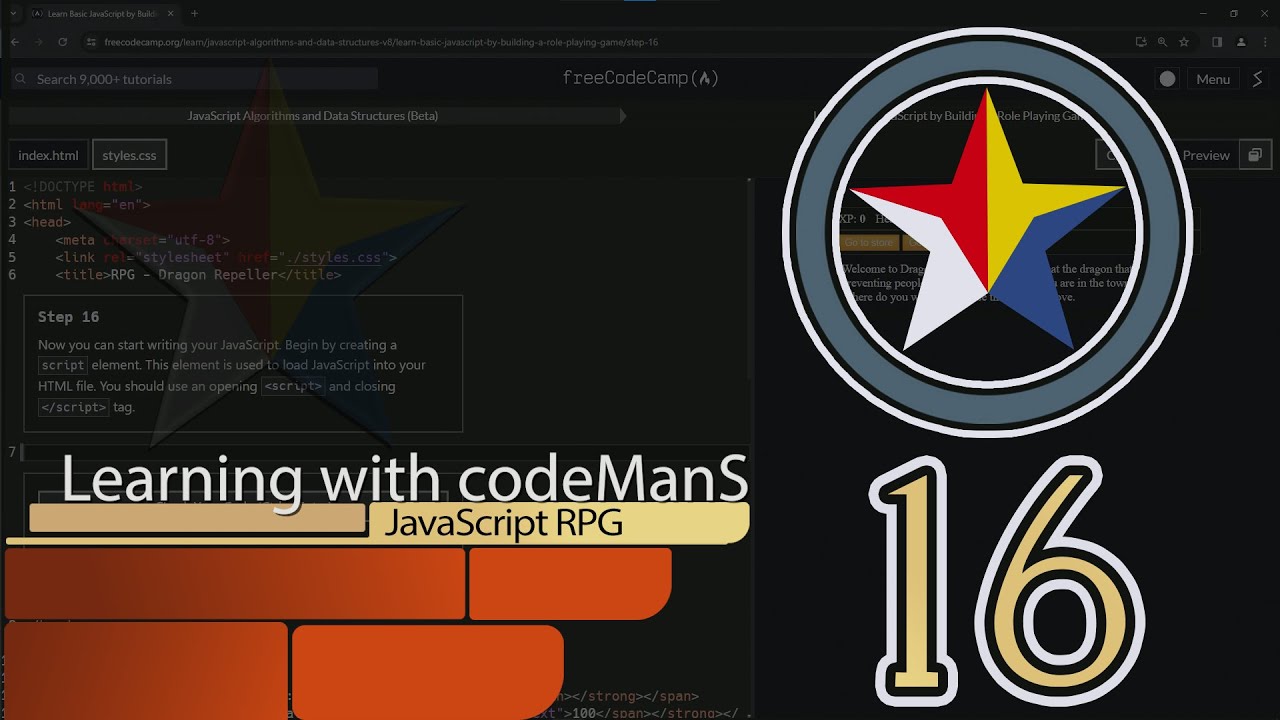 Learn Javascript By Building A Role Playing Game Step 16 Freecodecamp Algos And Data