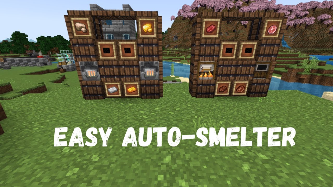 How to Build an Easy Auto Smelter Tutorial in Minecraft Bedrock - YouTube