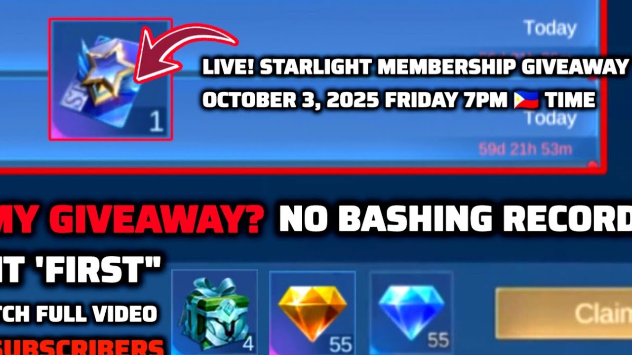 This is it! STARLIGHT MEMBERSHIP GIVEAWAY October 3, 2025 MLBB ...