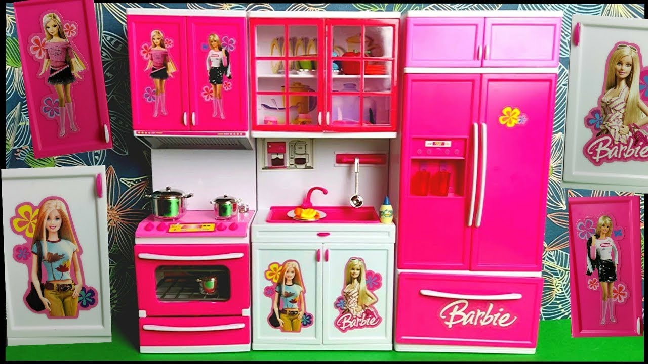 7 minutes Satisfying with unboxing Barbie Kitchen set | Tinni Mini ASMR ...