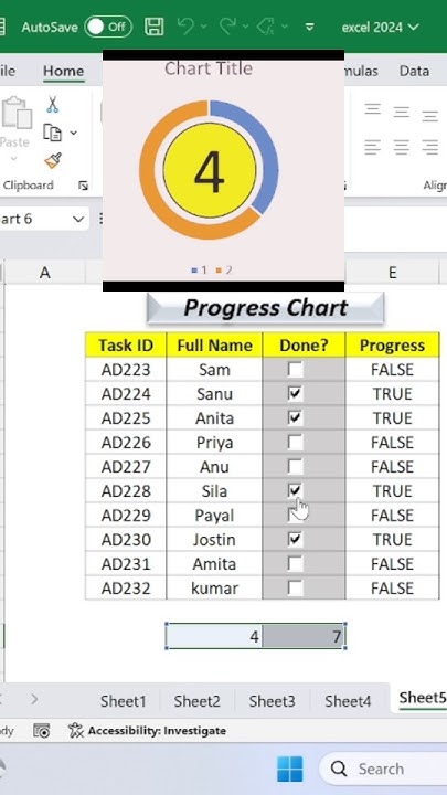Creating Dynamic Progress Charts in Excel: Donut Graphs with Checkboxes #excel #exceltutorial ...