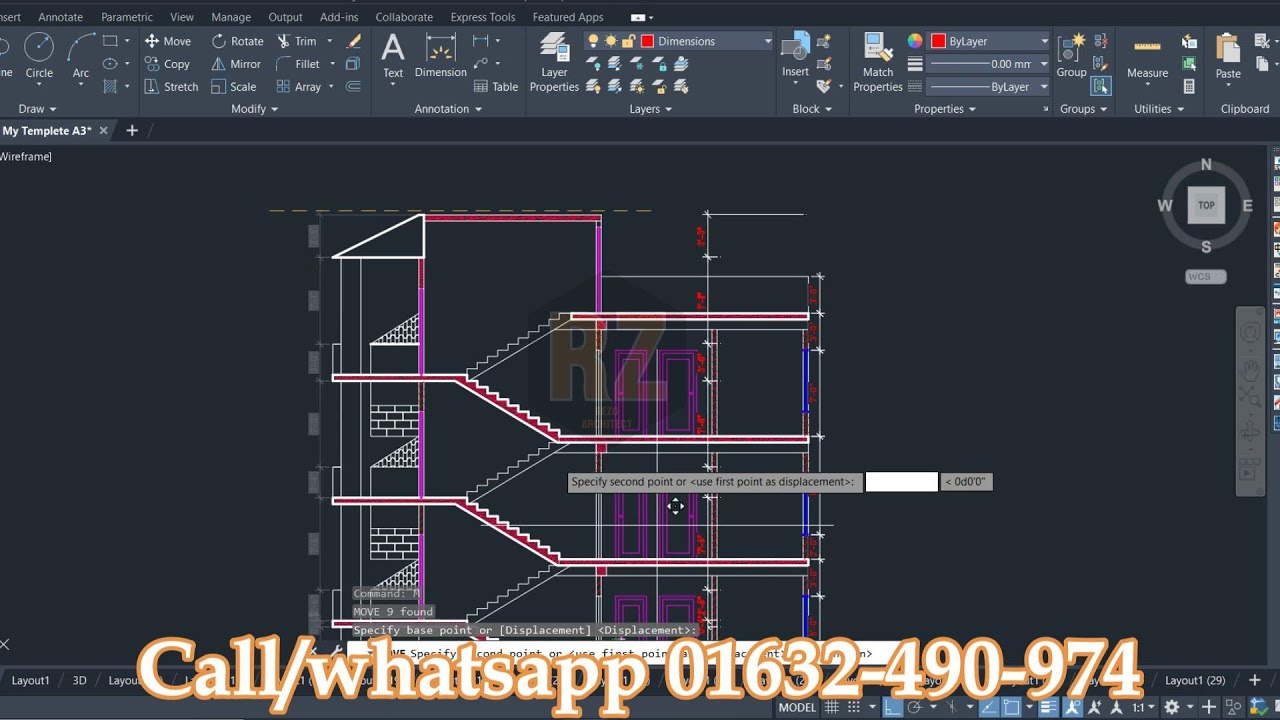How to draw a section of Residential Building in AutoCADll AUTOCAD ...
