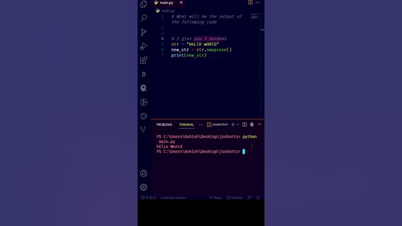 What will be the output of the following code | Python String Method | Str.Swapcase() | Coding ...