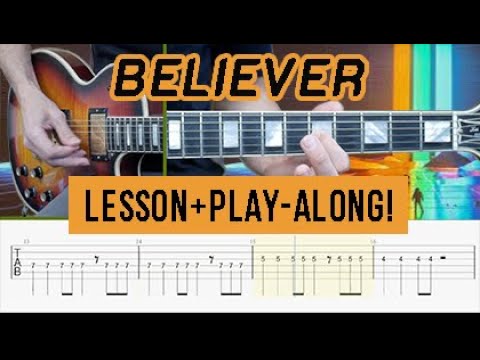 Imagine Dragons - Believer Guitar Tutorial | TABS | Play-Along - YouTube