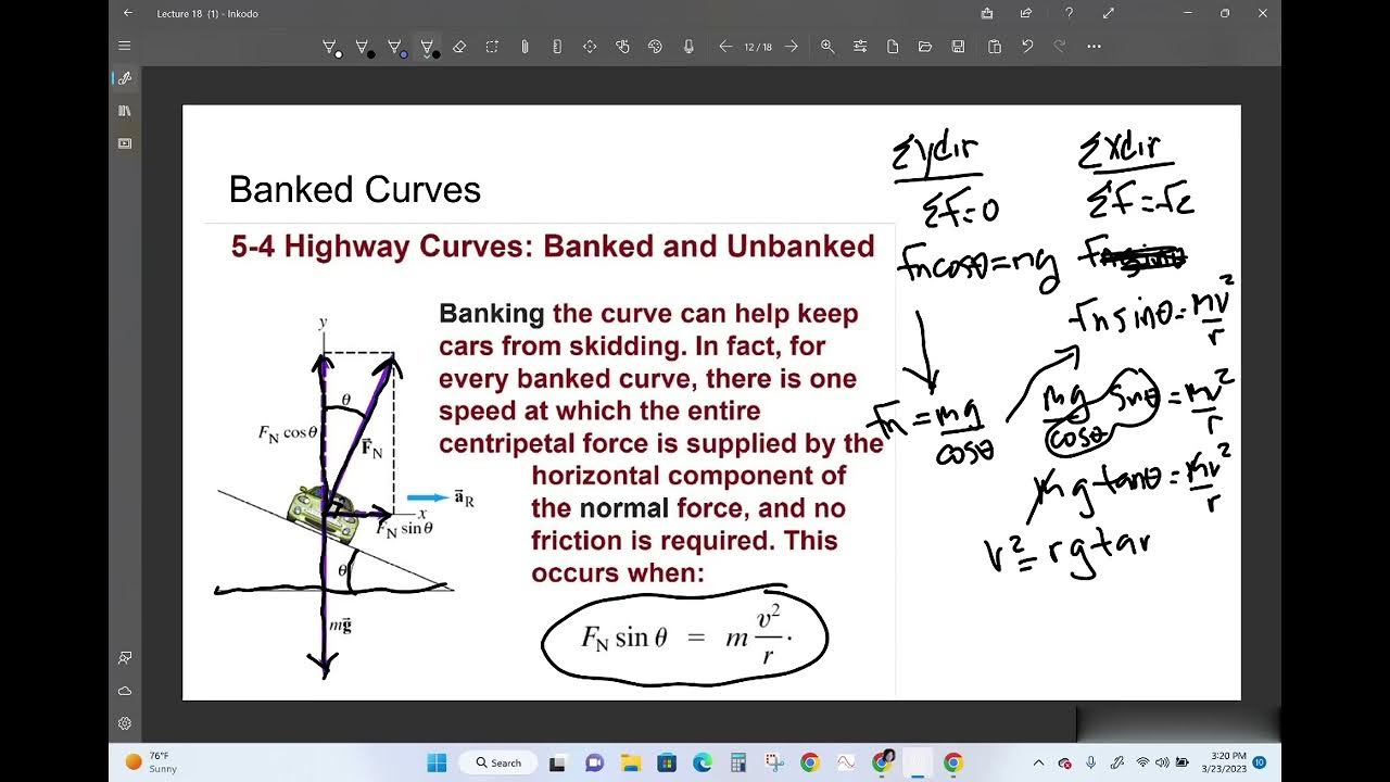 Lecture 18 Part 3 - Banked Curves - YouTube