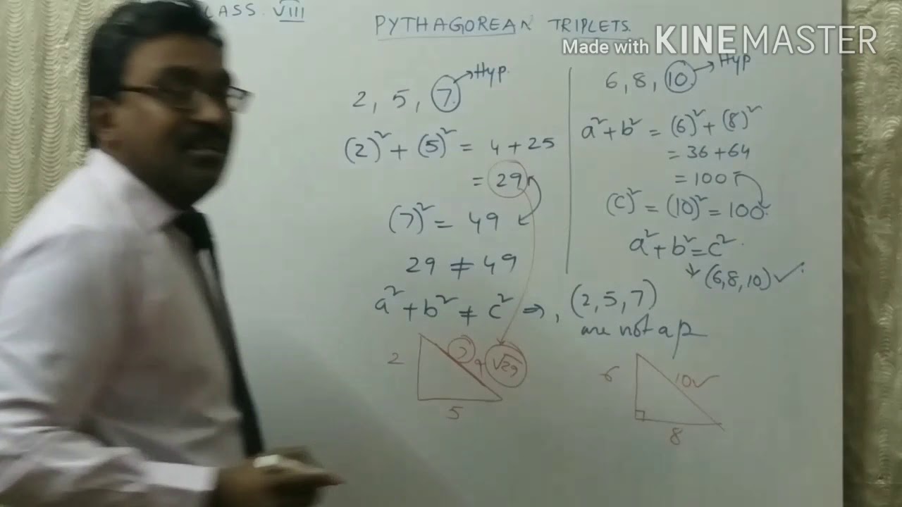 CLASS 8 CBSE MATHS SQUARE AND SQUARE ROOTS PYTHAGOREAN TRIPLETS - YouTube