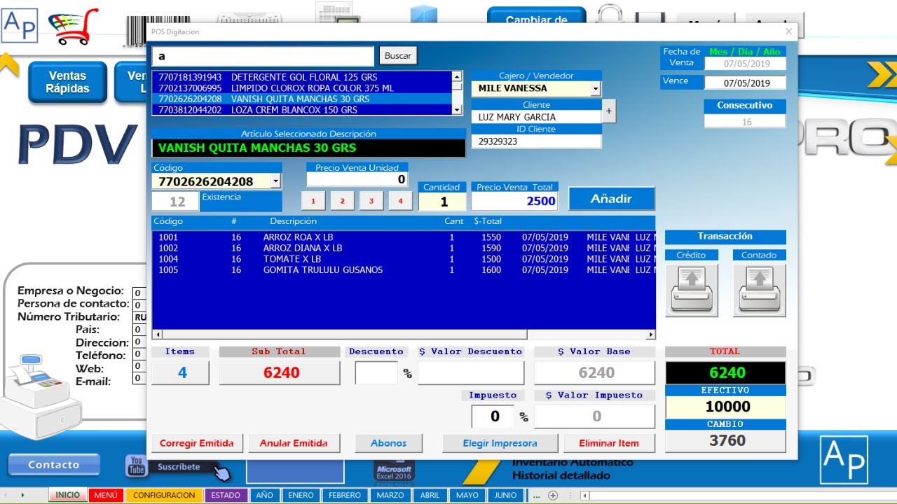 Software Punto de Venta en Excel POS Ticket - Intro - YouTube