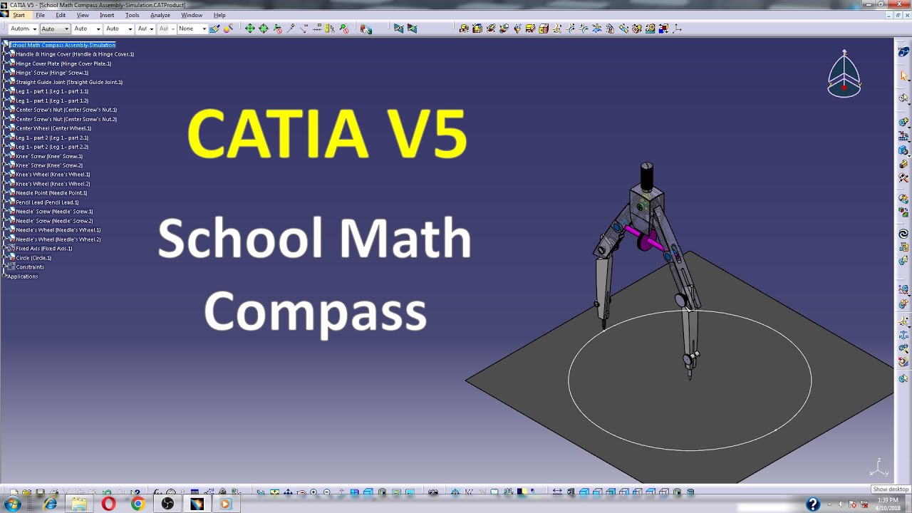 CATIA V5 - School Math Compass - YouTube