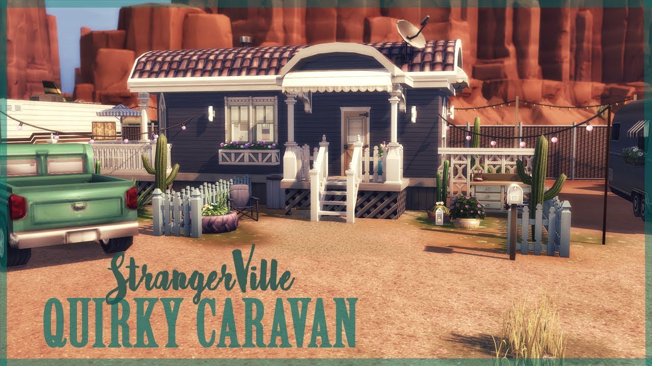 QUIRKY CARAVAN || 👽💜🛸 || The Sims 4 STRANGERVILLE Speed Build - YouTube