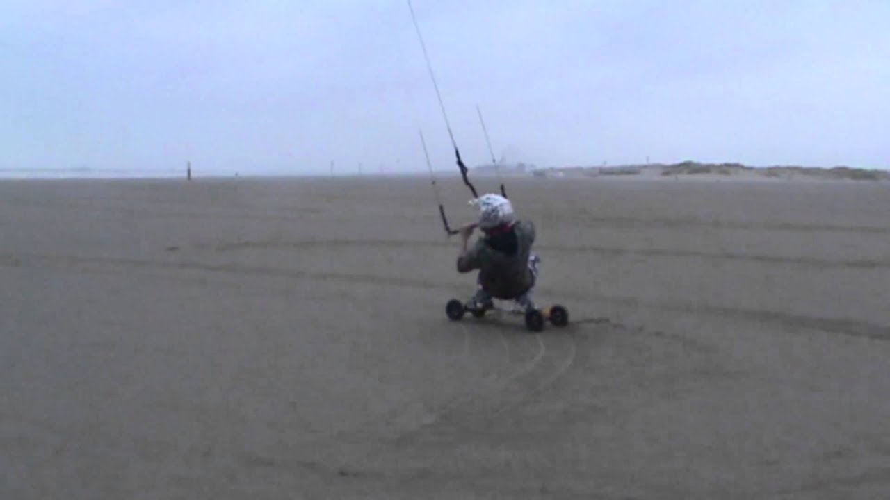 kite landboarding @ ijmuiden met speed 3 - YouTube