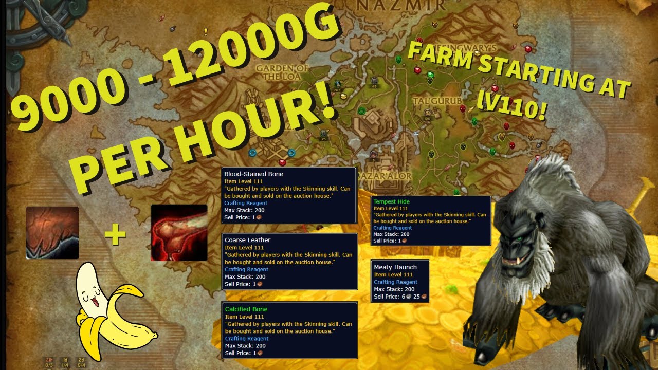 World of Warcraft 8.3 Coarse Leather/Blood Stained Bones Farming Guide ...