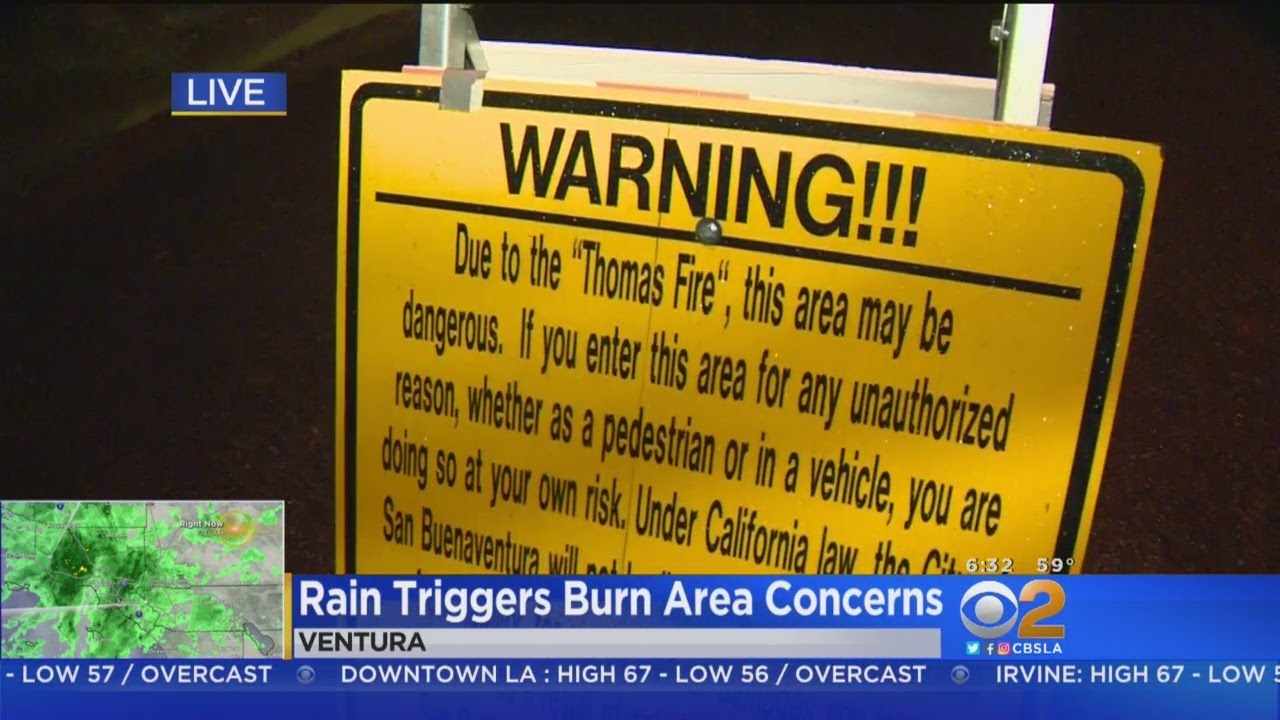 Evacuation Orders Issued As First Storm Hits Thomas Fire Burn Areas ...