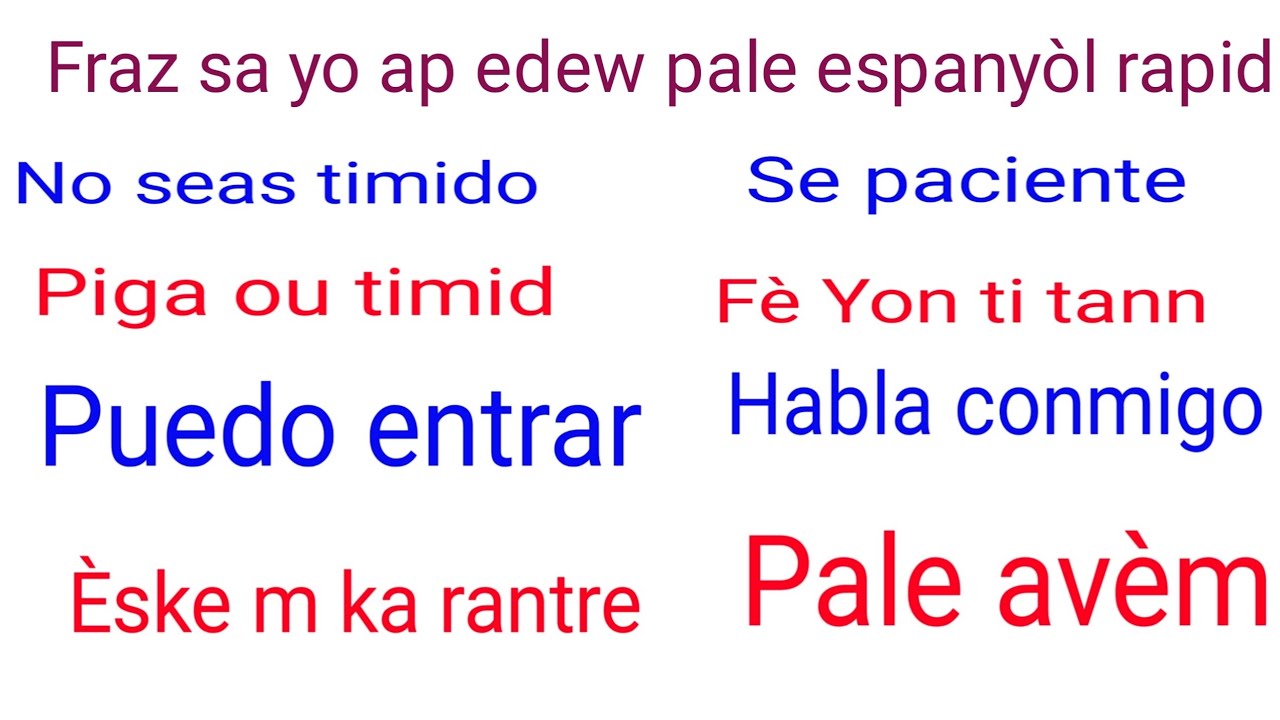 APRANN PALE ESPAGNOL AK KREYÒL BYEN RAPID 💥🪧 - YouTube