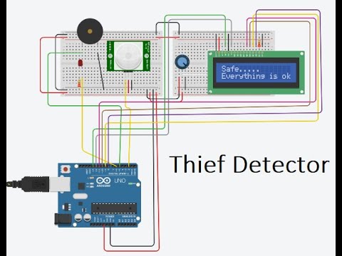 Thief Detector | Using PIR Motion Sersor | tinkercad | Project - YouTube