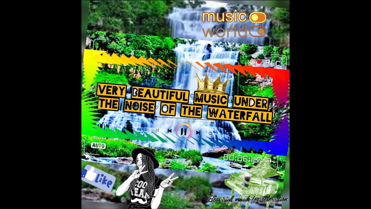 waterfall music with a beautiful guitar, music for sleep, music for ...