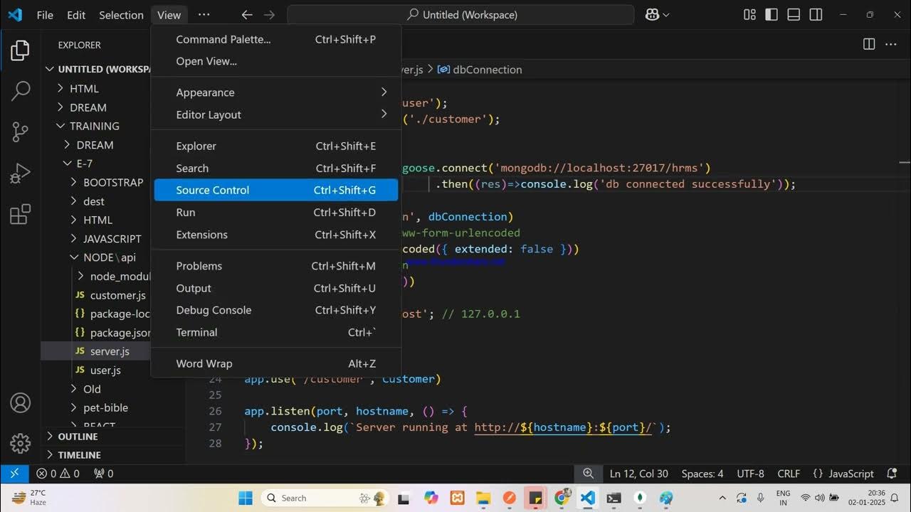 Database connection using mongoose - YouTube